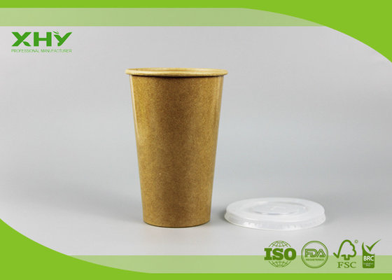 16oz 500ml High Quality Food Grade Single Wall Coffee Paper Cups with Lids supplier