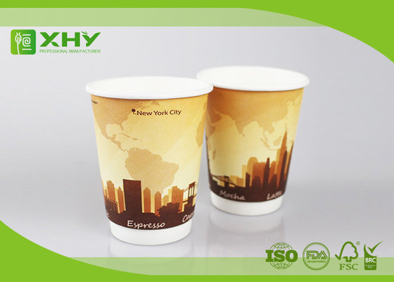 12oz 400ml FDA Certificated Eco-friendly Double Wall Paper Cups with Lids supplier