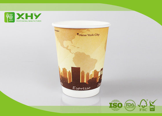12oz 400ml FDA Certificated Eco-friendly Double Wall Paper Cups with Lids supplier