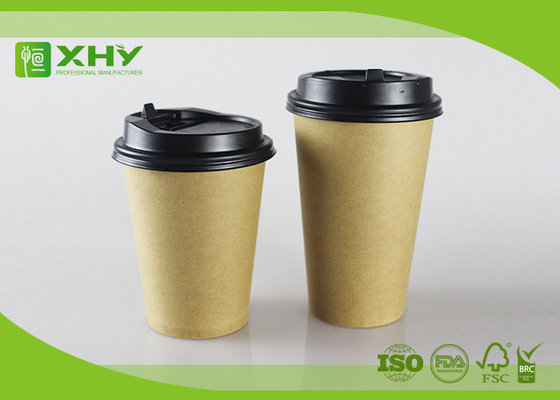 Disposable Virgin Kraft Brown Food Grade Single Wall Cups 12oz/16oz with Coffee Lids supplier