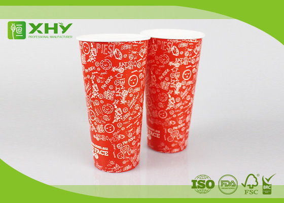 24oz Big Size Eco-Friendly Food Grade Double PE Coated Paper Cups for Cold Drink Soda Coca Cola supplier