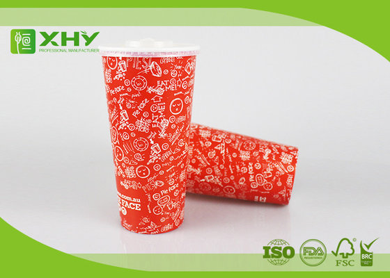 24oz Big Size Eco-Friendly Food Grade Double PE Coated Paper Cups for Cold Drink Soda Coca Cola supplier
