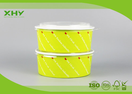 26 Ounce Logo Printed Brown Color Paper Salad Bowls For Grill , Disposable Paper Food Containers supplier