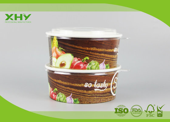 Take Away Flexo Printed Logo 32oz Paper Salad Bowls Containers FSC Certificated supplier