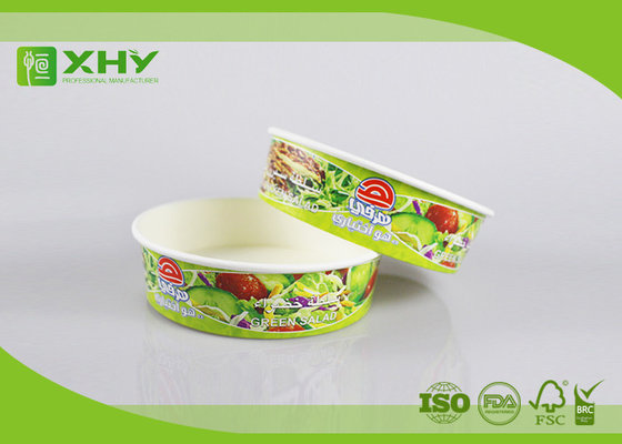 26oz Custom logo Printed Wide Top Shallow Height Paper Salad Bowls With Flat Lid supplier