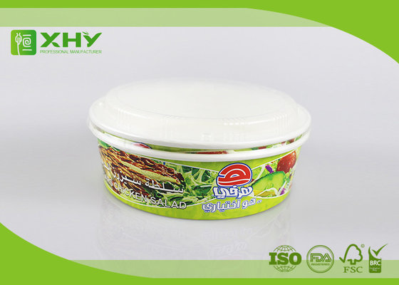 26oz Custom logo Printed Wide Top Shallow Height Paper Salad Bowls With Flat Lid supplier