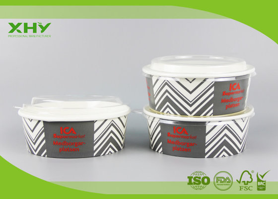 44oz Big Volum Take Away Market Use Paper Salad bowls with Clear Lids FDA Certificated supplier