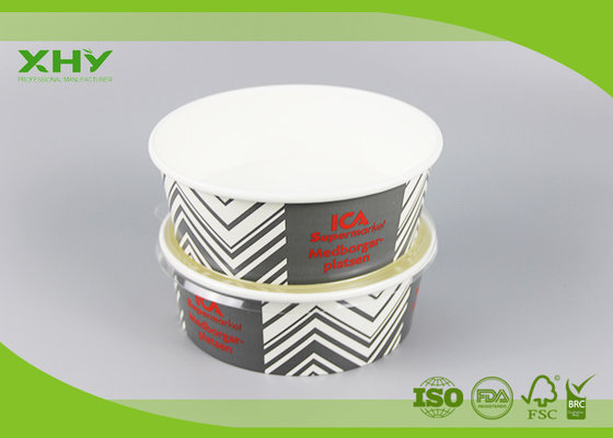 44oz Big Volum Take Away Market Use Paper Salad bowls with Clear Lids FDA Certificated supplier