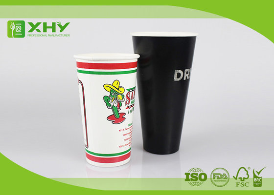 44oz Logo Printed Truck Driver Take Away Cold Drink Paper Cups with Lids FDA Certificated supplier