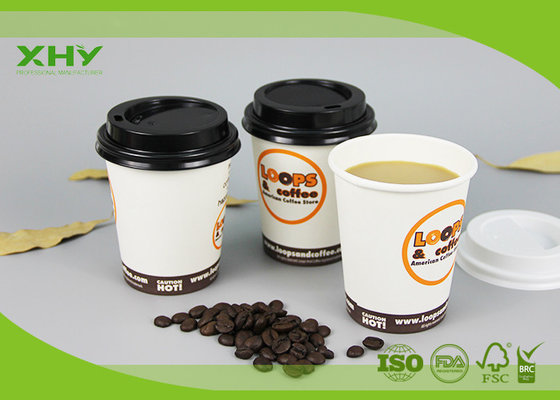8oz 300ml Food Grade Logo Printed Single Wall Paper Cups For Hot Drink FDA Certificated supplier