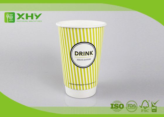 Custom Logo 16oz Double Wall Coffee to Go Paper Cup FDA Certificated with Lids supplier
