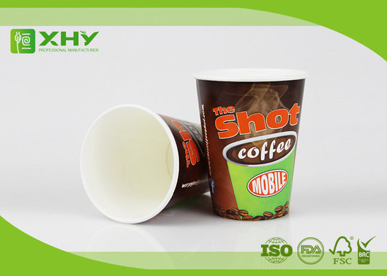 12oz Glossy Finished Custom Logo Printed Disposable Coffee Single Wall Paper Cups with Lids supplier