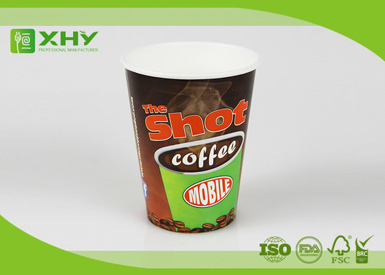 12oz Glossy Finished Custom Logo Printed Disposable Coffee Single Wall Paper Cups with Lids supplier
