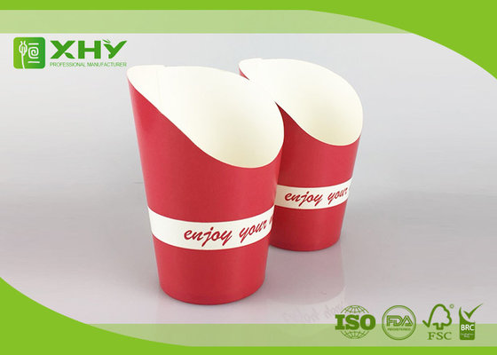 Red Color Printed 9oz French Fries Chip Paper Cups with FDA Certificated supplier