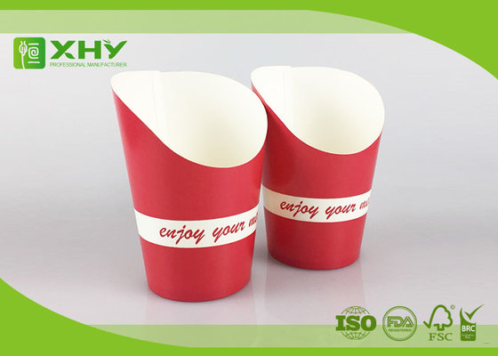 Red Color Printed 9oz French Fries Chip Paper Cups with FDA Certificated supplier