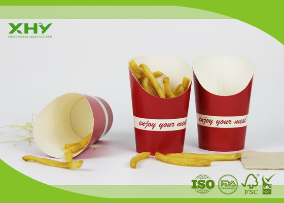 Red Color Printed 9oz French Fries Chip Paper Cups with FDA Certificated supplier