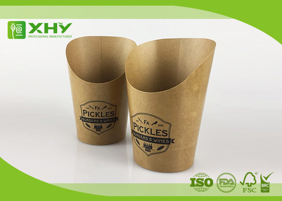 Custom Logo Printed Kraft Paper French Fries Cups BRC Certificated 9oz supplier