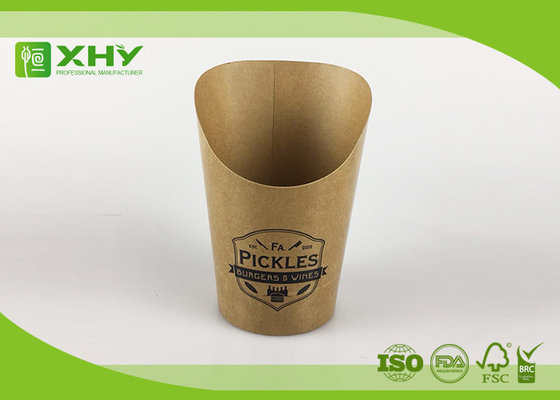 Custom Logo Printed Kraft Paper French Fries Cups BRC Certificated 9oz supplier