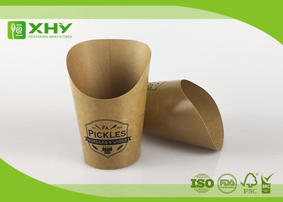 Custom Logo Printed Kraft Paper French Fries Cups BRC Certificated 9oz supplier