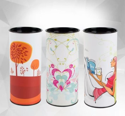 Customized Printing Cylinder Paper Tube Cardboard Packaging Boxes Round Paper Tube With EVA Insert For Glass Test Tube W