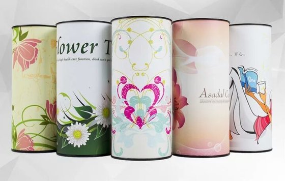 Customized Printing Cylinder Paper Tube Cardboard Packaging Boxes Round Paper Tube With EVA Insert For Glass Test Tube W