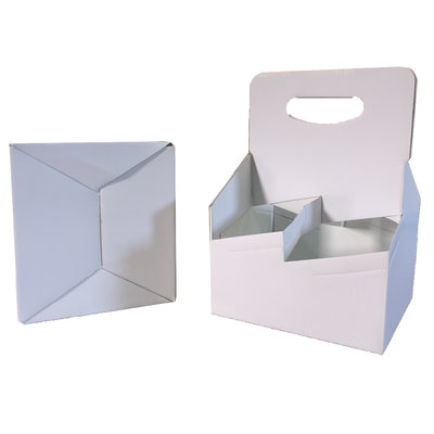 Goods in Stock Wholeasale Cheap Customized Printed Corrugated Paper 2 Coffee Cup Holder with Handle MOQ 100PCS