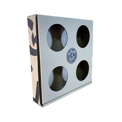 Goods in Stock Wholeasale Cheap Customized Printed Corrugated Paper 4 Coffee Cup Holder with Logo MOQ 100PCS