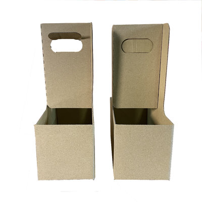 Goods in Stock Wholeasale Customized Printed Corrugated Paper 2 Coffee Cup Holder with Handle MOQ 100PCS