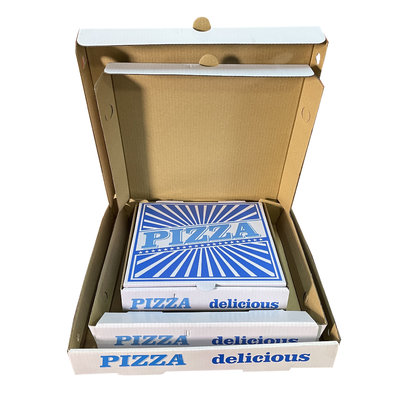 Goods in Stock Wholeasale Corrugated Kraft 8-12 Inch Pizza Box with Disposable Lock, MOQ 100PCS