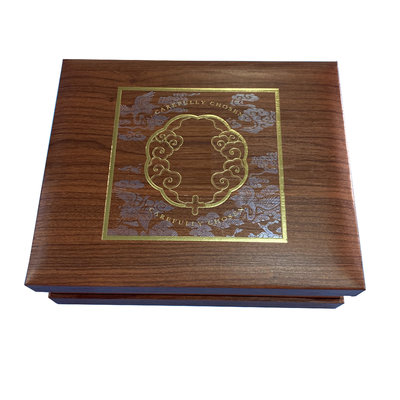 Wholeasale Customized High Quality Imitation Wood Pattern Gift Packaging Box Hardcover Packing Box with Logo
