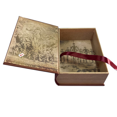 Wholesale Customized Luxury High Quality Book-Shaped Hardcover Gift Packaging Box Book Packaging Box with Ribbon