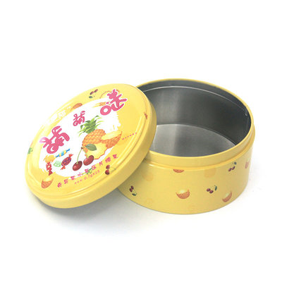 Wholesale Customized Tinplate Biscuit Storage Container Round Metal Box Cookie Tinplate Box Food Tin Biscuit Can