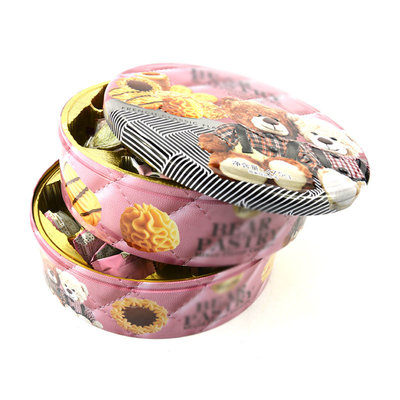 Wholesale Customized Round Nested Christmas Gift Tin Set Chocolate Biscuit Cookie Tin