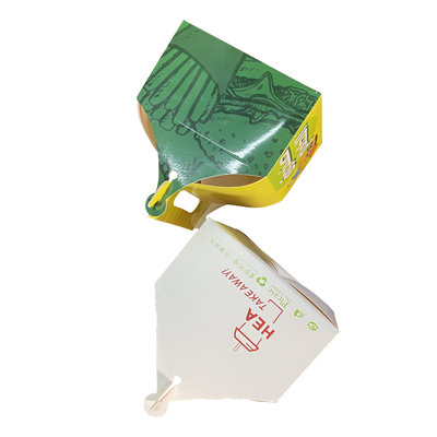 Goods in Stock Wholesale Custom Logo Printed Store Take Away Food Packaging Cardboard Box with Handle MOQ 100PCS