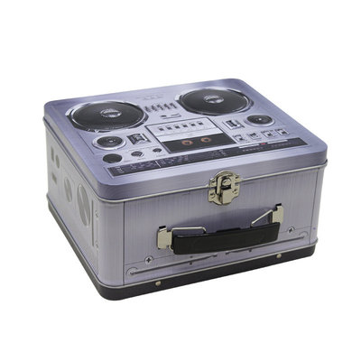 Custom Irregular Fancy Radio Shape Gift Candy Toy Package Tin Box Cookies Tinplate Packaging