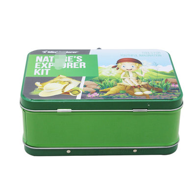 China Factory Custom Tinplate Container Rectangular Gift Metal Packaging Candy Chocolate Cookie Cartoon Lunch Tin Box