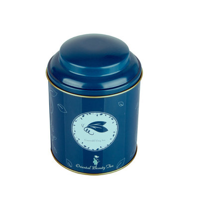 Wholesale Custom Printed Eco Friendly Tea Can Packaging Coffee Metal Empty Sealed Round Double Lid Tea Tin