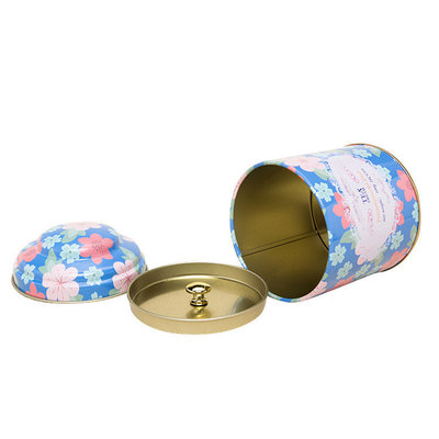 Wholesale Custom Printed Eco Friendly Tea Can Packaging Coffee Metal Empty Sealed Round Double Lid Tea Tin