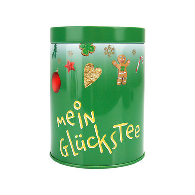 Factory Hot Sale Food Grade Tinplate Container Cylindrical Metal Box Packaging Christmas Gift Candy Cookie Tin Can