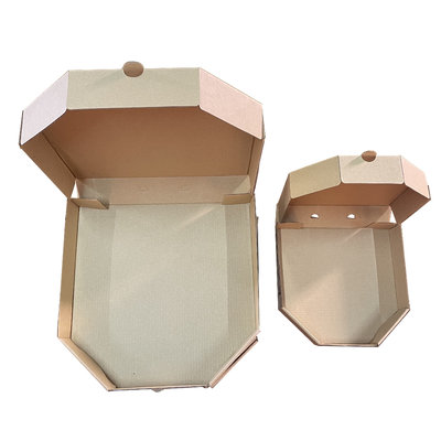 Goods in Stock Wholeasale Hexagonal Corrugated Kraft 8-12 Inch Pizza Box, MOQ 100PCS