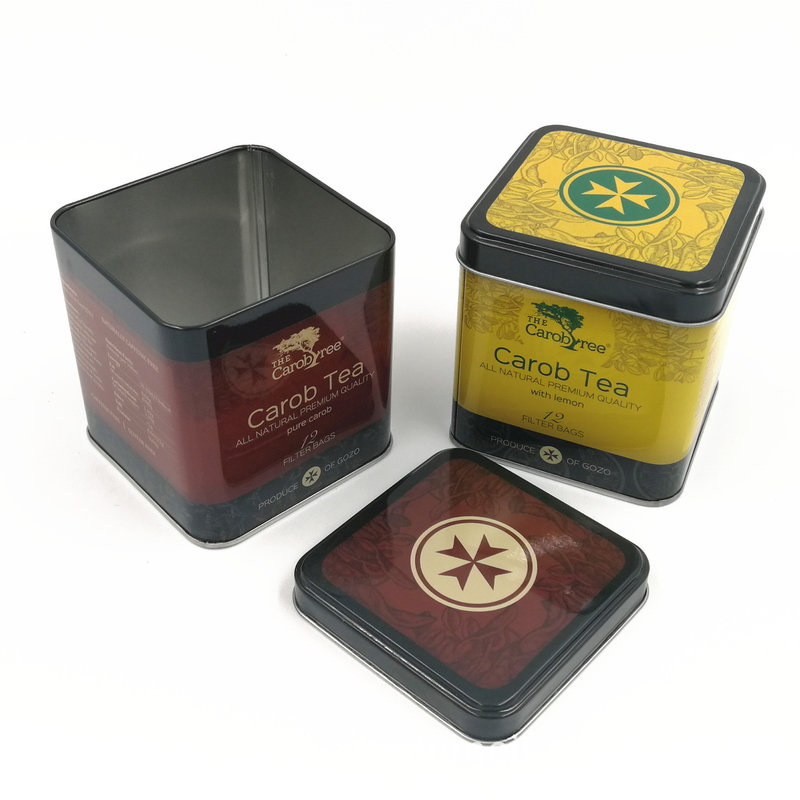 Factory Price Wholesale Custom Tin Box Square Shape Coffee Tea Tins Can with Lid