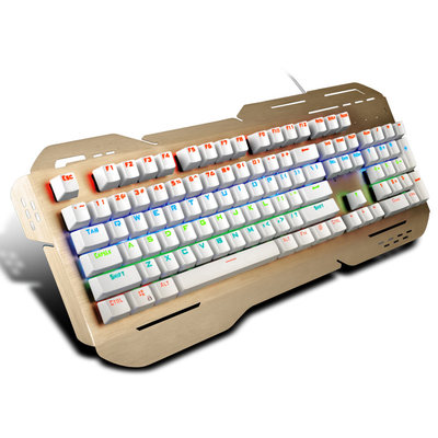 Rainbow Light Up Ergonomic Gaming Keyboard With ABS Plastic Base