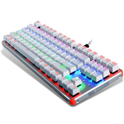 3 Color 87 Keys Ergonomic Gaming Keyboard With LED Backlight Blue Switch