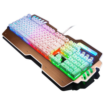 Waterproof Anti Ghosting Bezel Keyboard Rainbow Backlit Keyboard Win 2000