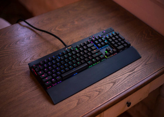 Rainbow Backlit Ergonomic Illuminated Wired Gaming Keyboard 485 x 155 x 50mm