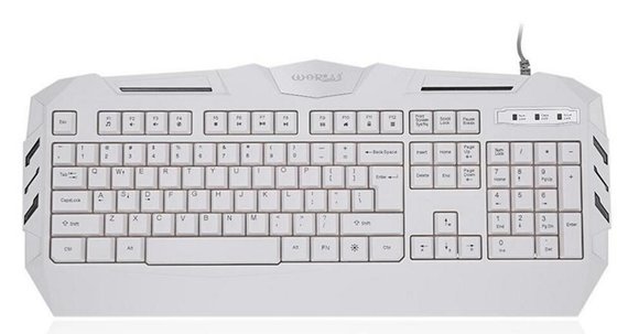 Low Noise Wired Gaming Keyboard 104 Keys Backlight White Axis USB with 2M Cable