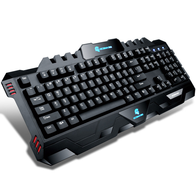 Black Multimedia Mechanical Keyboard Luminous Volume Knob 104 Keys