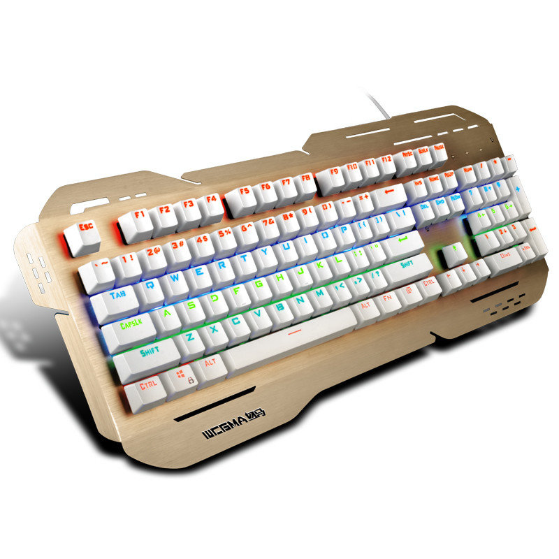 LED Mechanical Backlit Gaming Keyboard With Metal Aluminum Alloy Case Structure