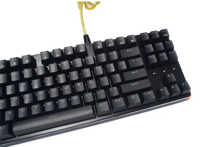 PC Computer Bezel Keyboard 87 Keys LED Backlight Double Color Plastic Keycap