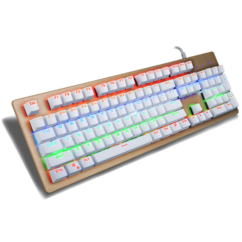 USB Metal Mechanical Keyboard With Blue Mechanical Switch RGB LED Backlight